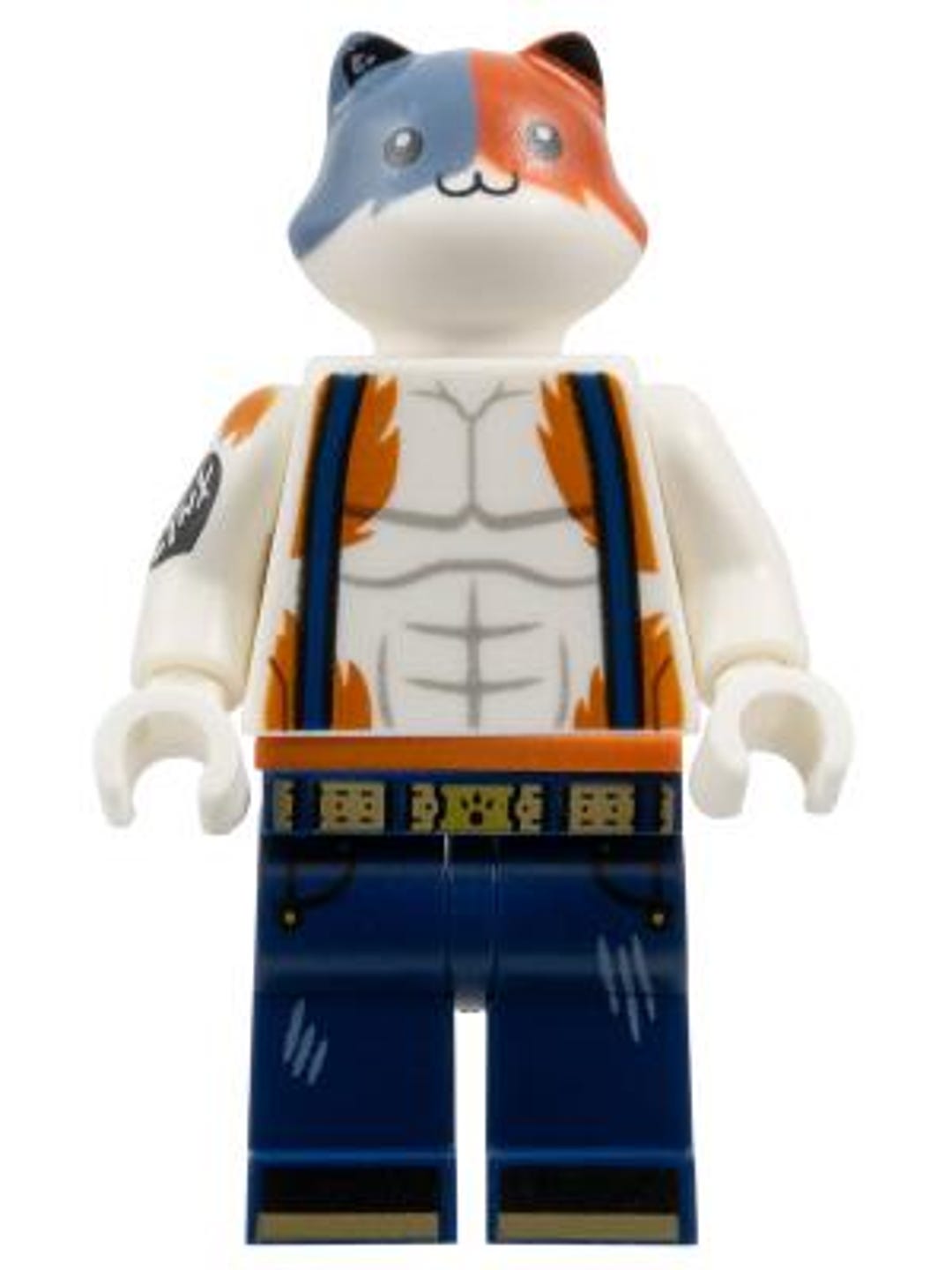 Lego MINIFIGURE Neko Thug Meowscles Modified Cat, Calico W/ Dark Orange ...
