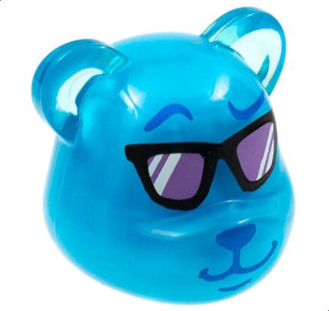 Lego Minifigure, Head, Modified Bear With Molded Dark Azure Core and ...