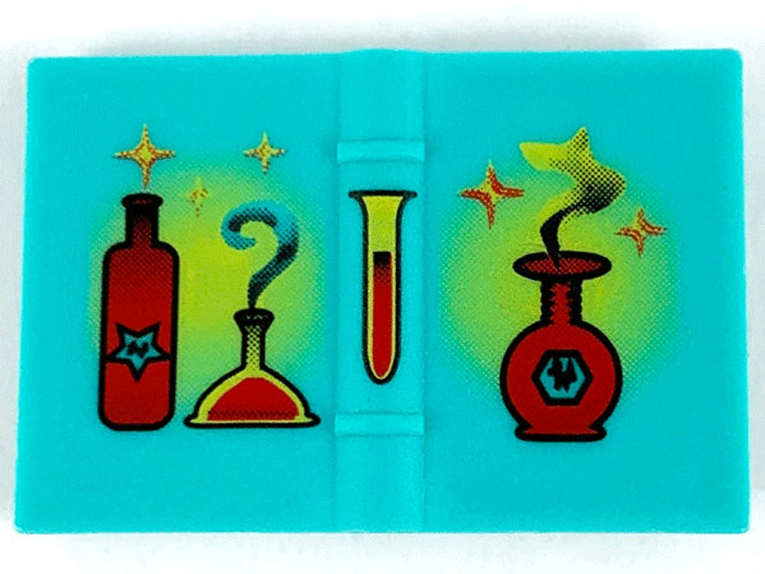 Minifigure, Light Turquoise Utensil Spell Book 2 X 3 With Red and ...
