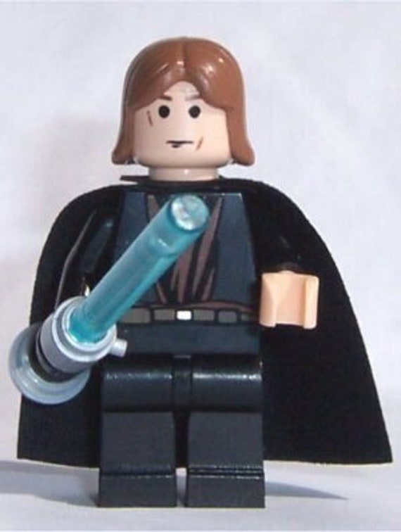 Lego Star Wars MINIFIGURE Working Strong Light Anakin Skywalker Trans Light Blue Light up Lightsaber