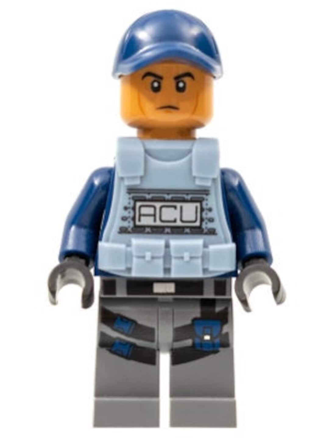 Lego MINIFIGURE Cop SWAT ACU Trooper - Vest, Cap, Male, Medium Nougat ...