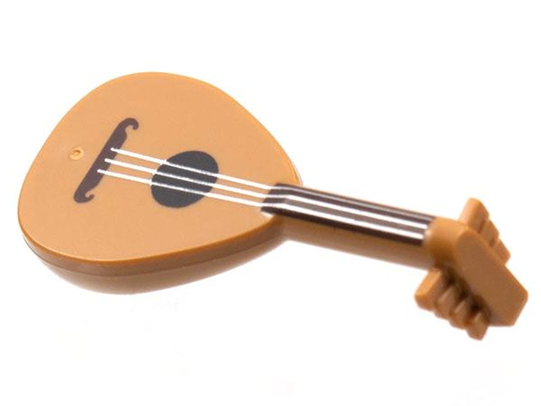 Lego Minifigure, Utensil Musical Instrument, Lute With Dark Brown Neck ...