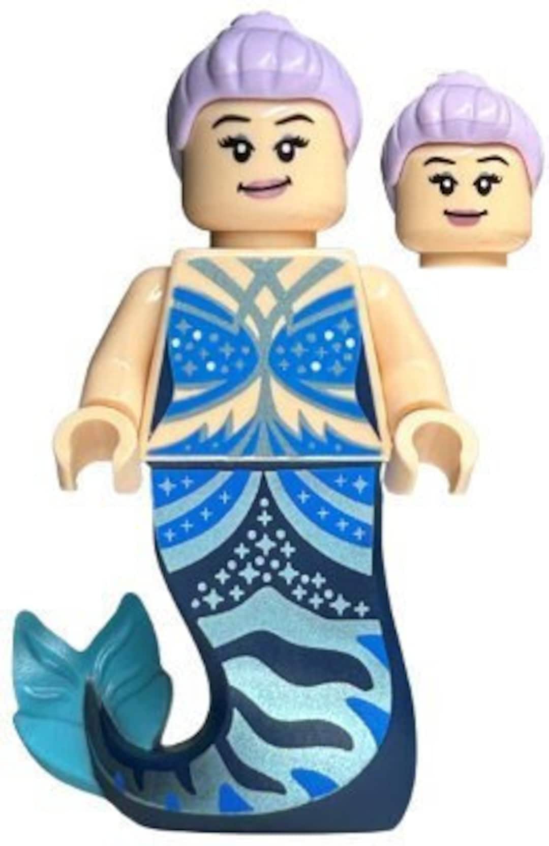 Lego MINIFIGURE Karina Mermaid, Baby Blue Curved Tail - Etsy