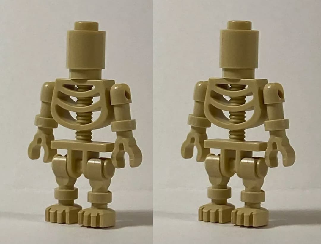 LEGO 2x Tan Dummy Minifigures Skeletons, Rounded Rib Cage and Thin ...