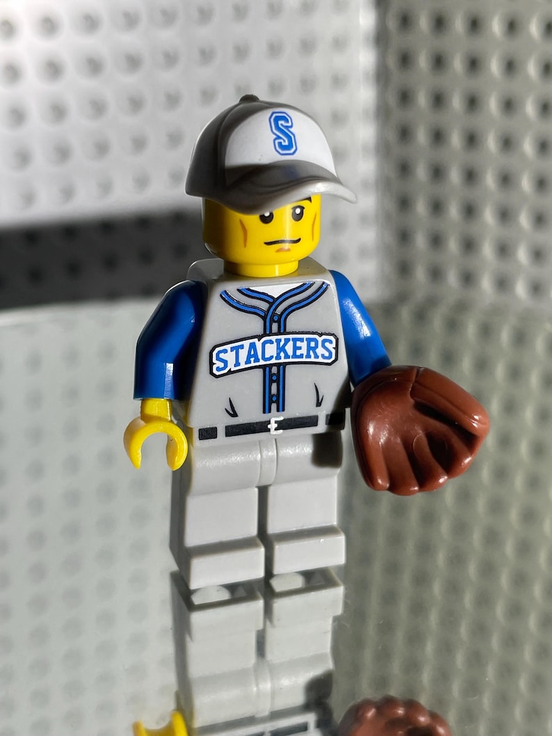 Lego MINIFIGURE Baseball Fielder Series W/ Glove & Black Baseplate - Etsy