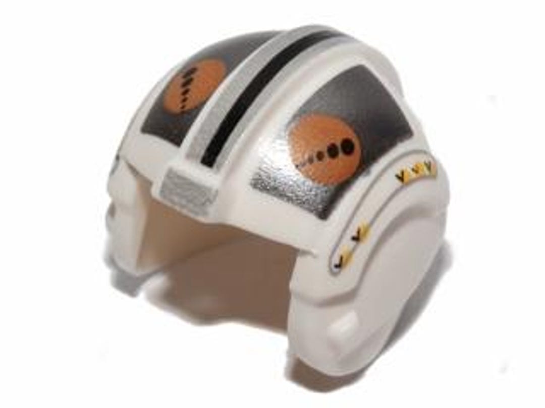 Lego Minifigure, Headgear Helmet SW Rebel Pilot With Flat Silver ...