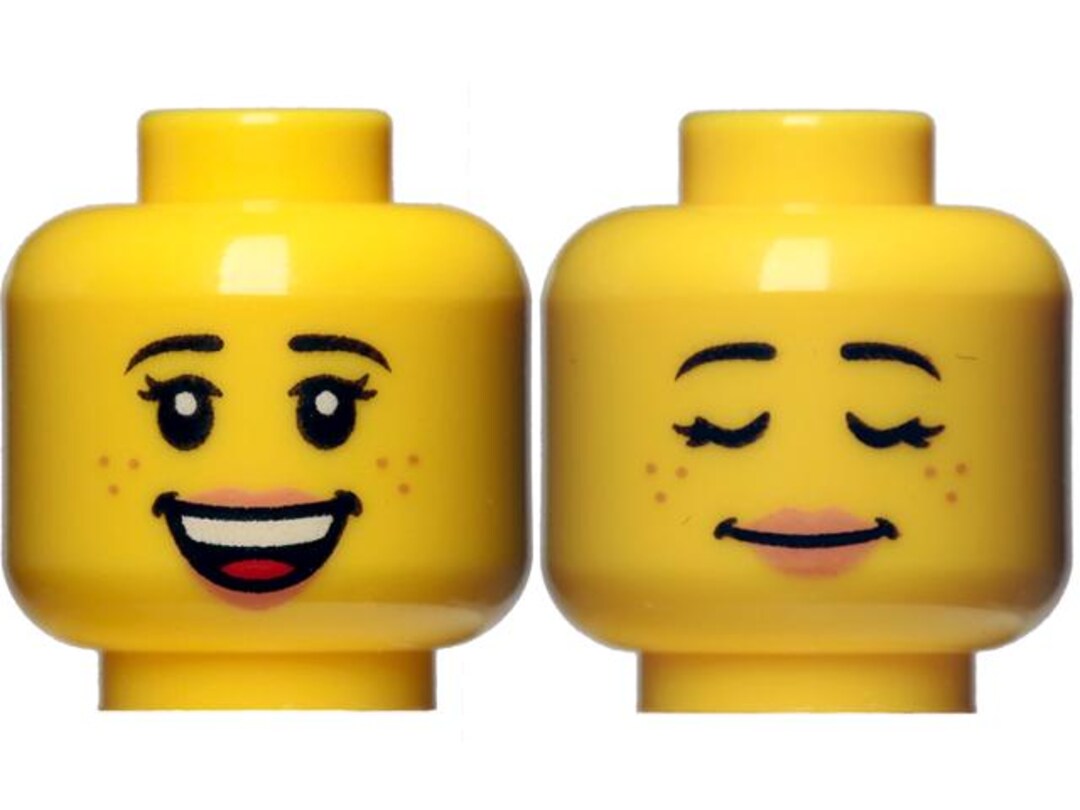 Lego Minifigure, Head Dual Sided Female Black Eyebrows, Freckles ...