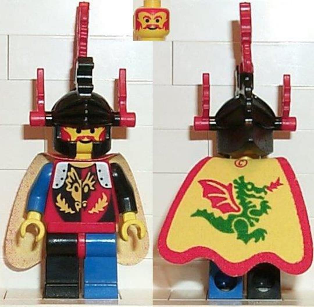 Lego MINIFIGURE Dragon Knights - Dragon Master, Red Plumes, Dragon Cape ...