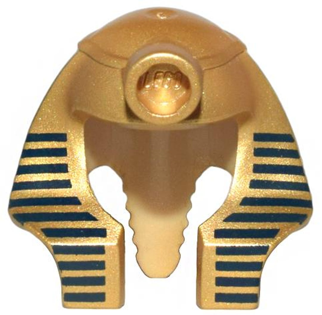 Lego Minifigure, Headgear Headdress Mummy With Dark Blue Stripes on ...