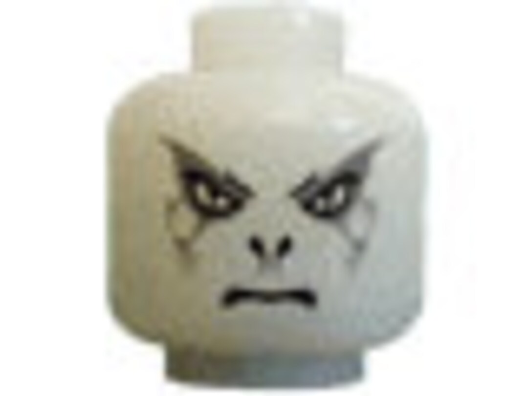 Real Rare Lego Minifigure, Head Alien With HP Voldemort Silver Pattern ...