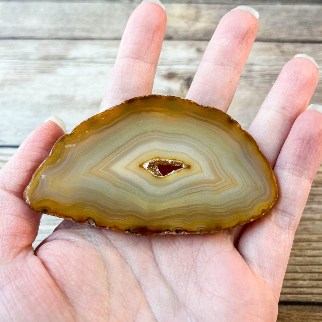 Natural Agate Slice - Natural Earth Tone Mineral Specimen Rocks and ...
