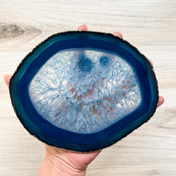 Extra Large Blue Agate Geode Slice Mineral Specimen Rocks - Etsy