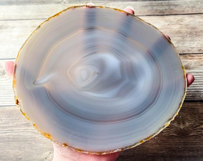 Extra Large Natural Agate Geode Slice - Brown Tan Gray Earth Tone ...