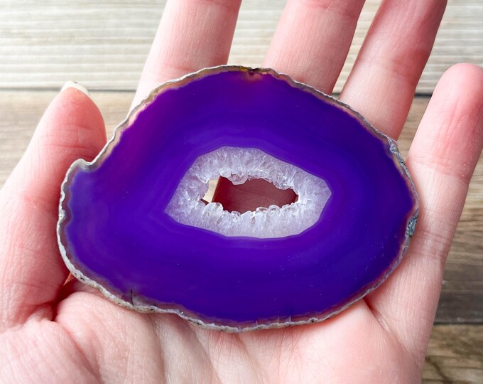 Purple Agate Slice - Mineral Specimen Rocks and Crystals - Agate Art ...