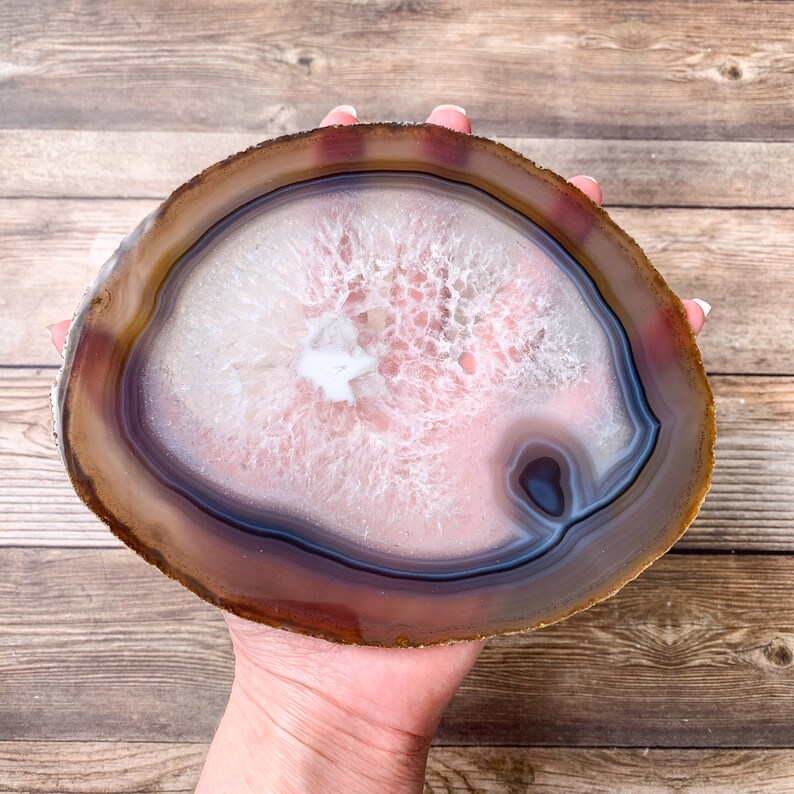 Extra Large Natural Agate Geode Slice Mineral Specimen Rocks | Etsy