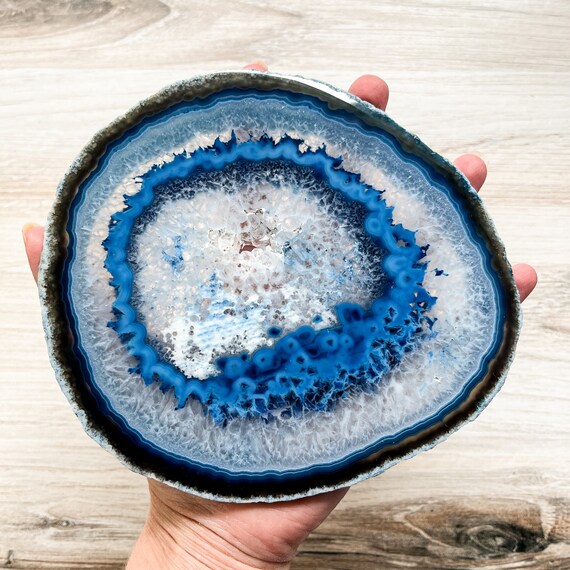 Extra Large Blue Agate Slice Blue Geode Slice Mineral - Etsy