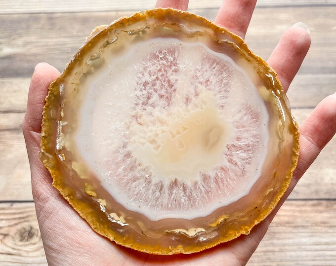 Large Natural Agate Slice Geode Slice - Coaster Size - Agate for Frame ...