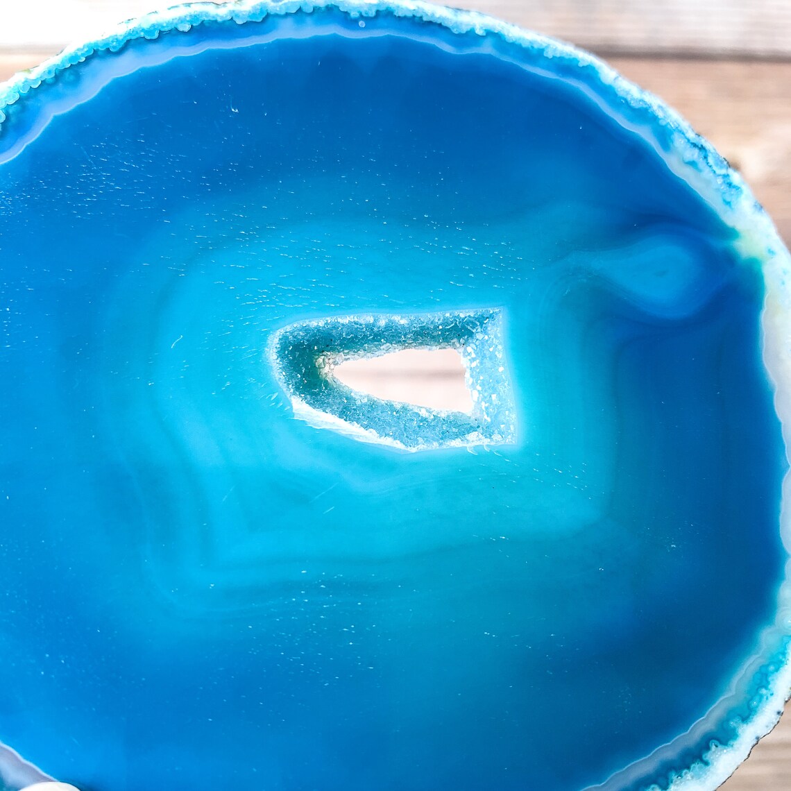 Teal Agate Slice Geode Slab Mineral Specimen Rocks and | Etsy