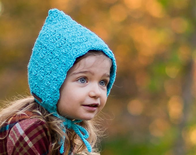 Pixie Bonnet Gift Ideas for Girls Crochet Baby Bonnet Blue Baby Bonnet ...