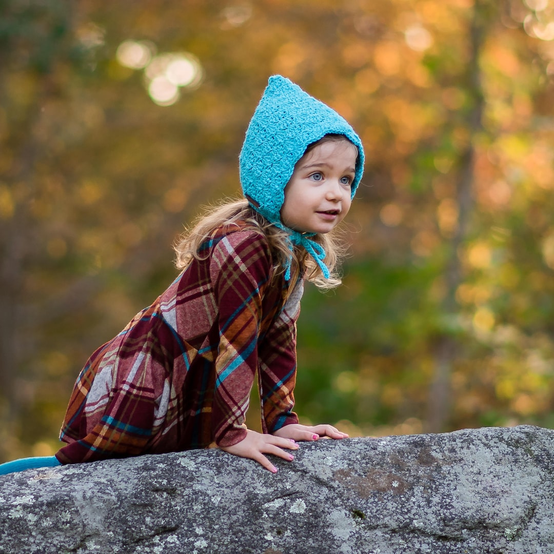 Pixie Bonnet - Gift Ideas for Girls - Crochet Baby Bonnet - Blue Baby ...
