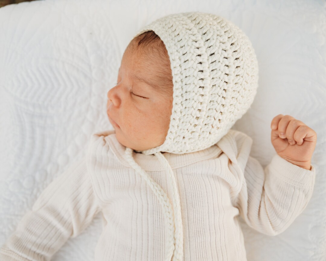 Newborn Boy Bonnet, Crochet Baby Boy Hat, Newborn Photography Hat, Baby ...