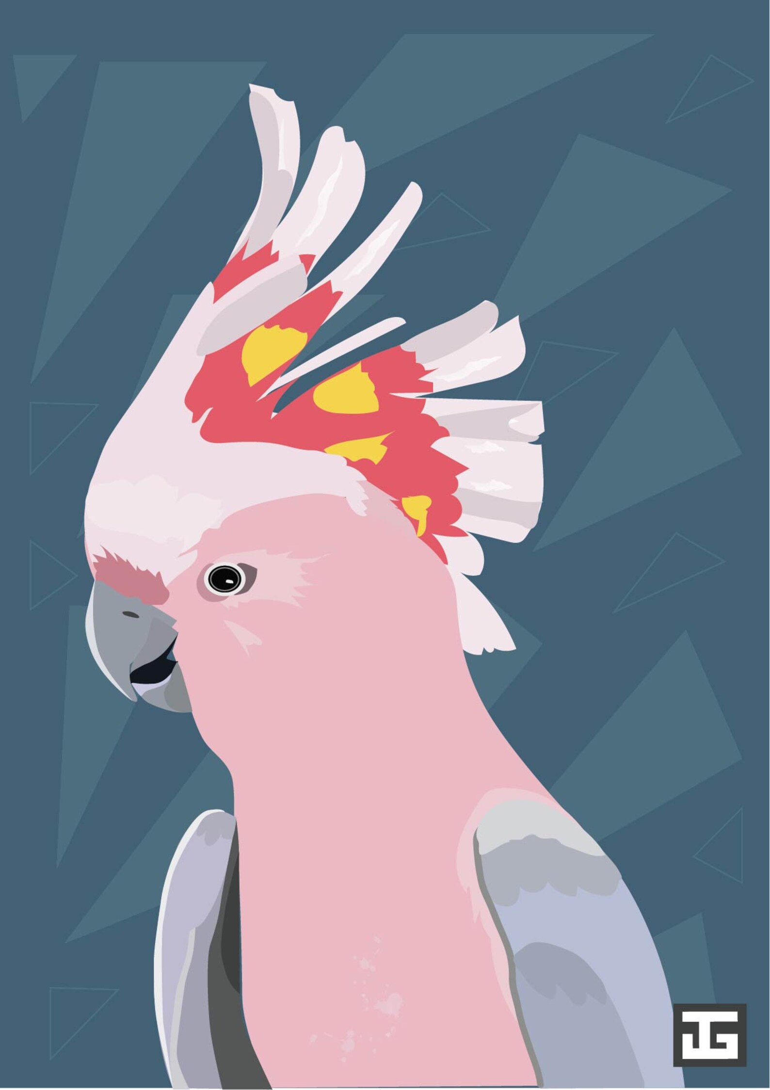 Major Mitchell cockatoo art print | Etsy