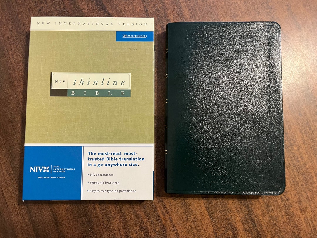 NIV 1984 Thinline Bible Forest Green Bonded Leather 1996 Edition ...
