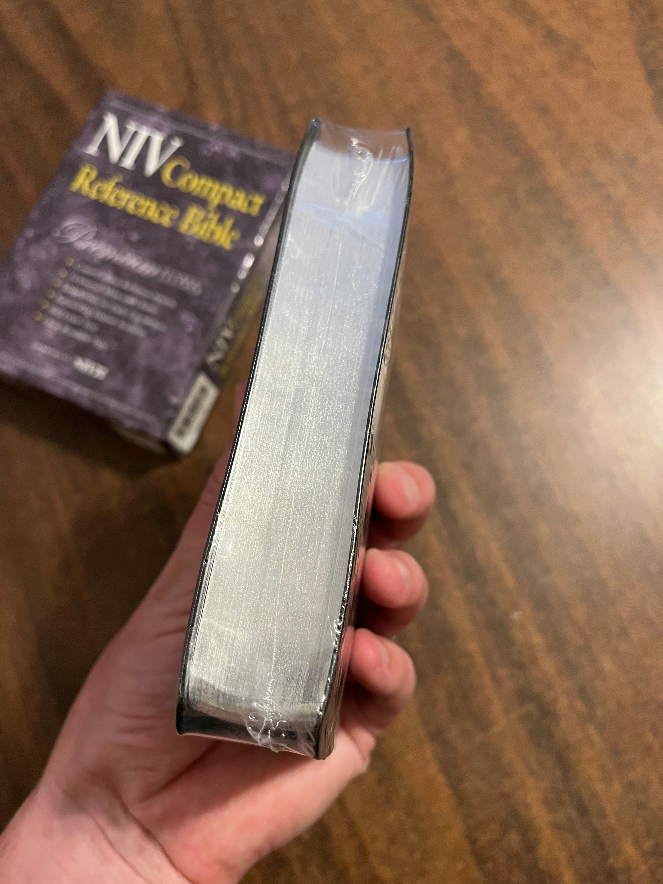 Sealed NIV 1984 Compact Reference Bible Black Premium Bonded Leather ...