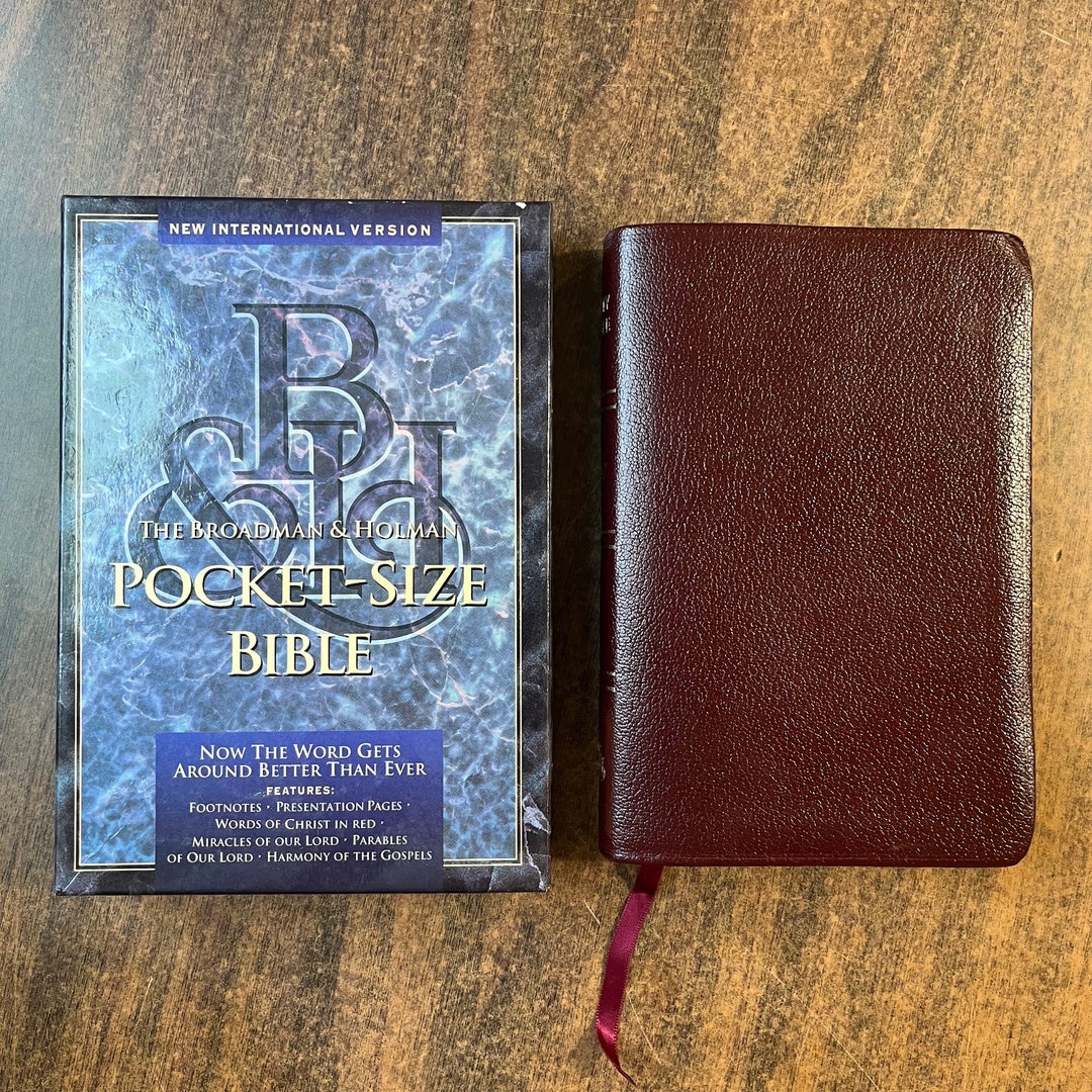NIV 1984 Pocket Size Bible - Burgundy Genuine Leather - Out of Print ...