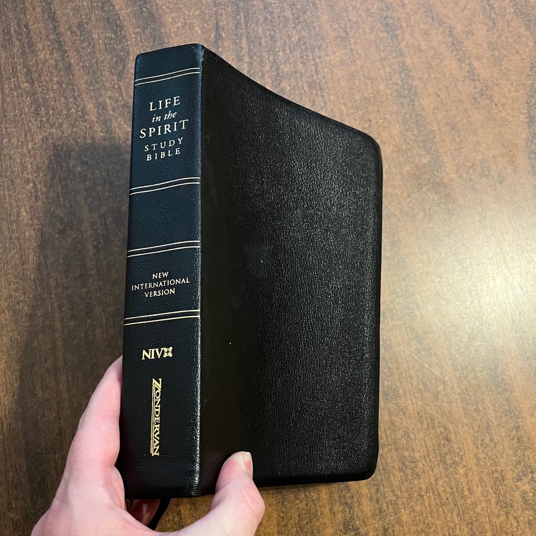 NIV 1984 Life in the Spirit Study Bible - Black Top Grain Genuine ...