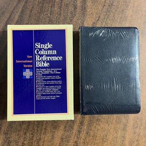 Sealed* NIV 1984 Single Column Reference Bible - Blue Bonded Leather ...