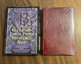 NIV 1984 Giant Print Reference Bible - Burgundy Bonded Leather - Out of ...