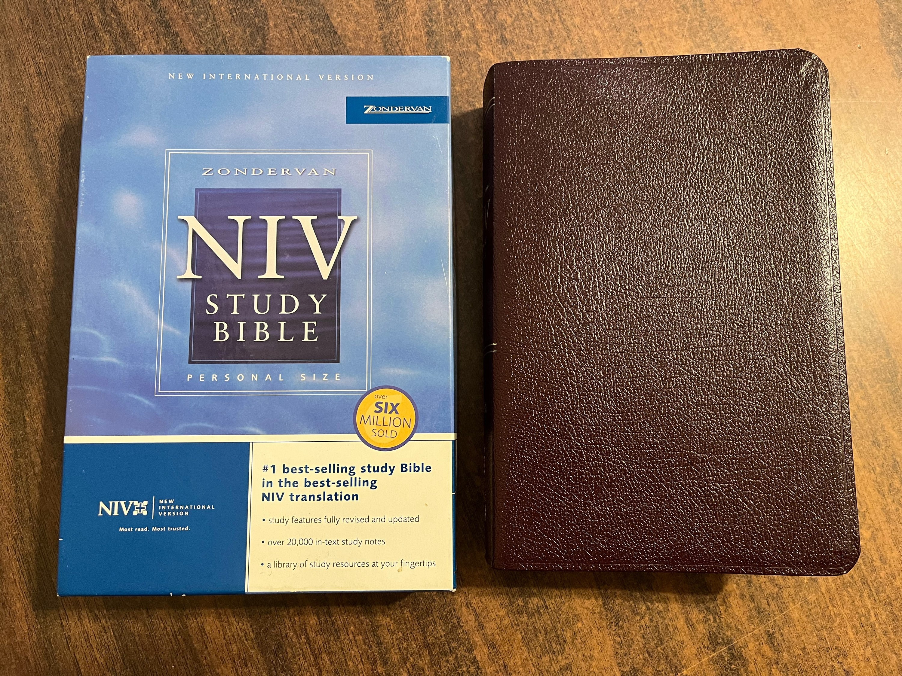 NIV 1984 Study Bible Personal Size - Burgundy Bonded Leather - Out of ...