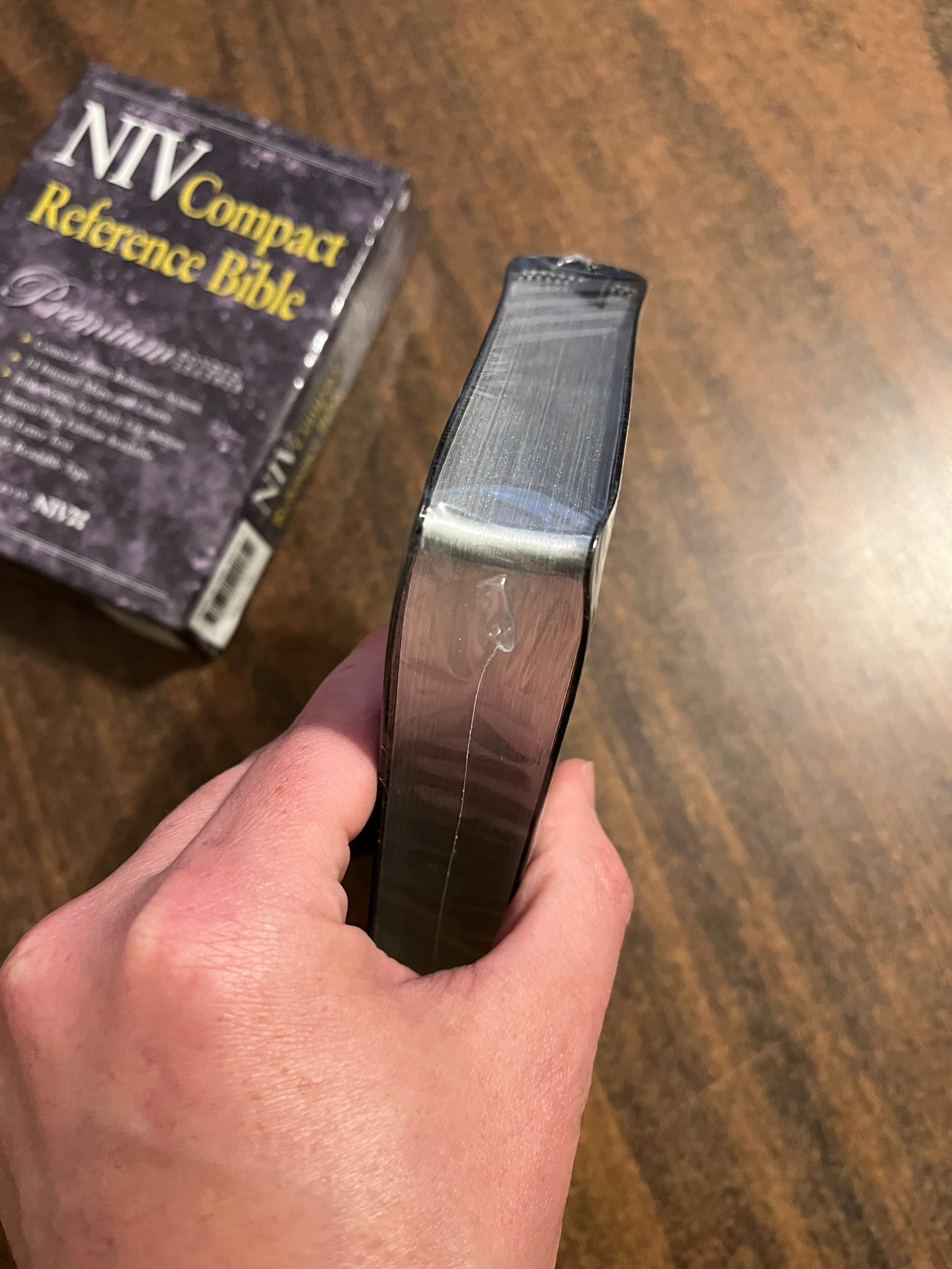 Sealed NIV 1984 Compact Reference Bible Black Premium Bonded Leather ...