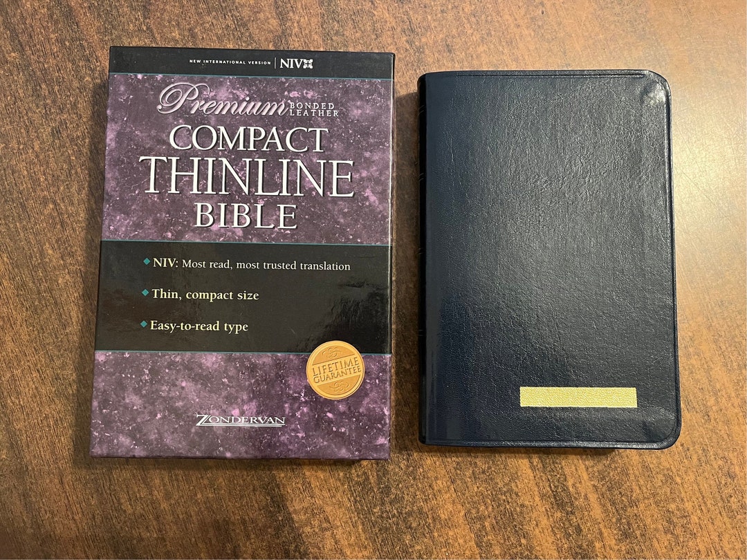 NIV 1984 Compact Thinline Bible - Navy Bonded Leather -out of Print NIV ...