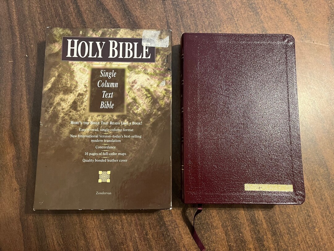 NIV 1984 Single Column Bible - Burgundy Bonded Leather - Out of Print ...