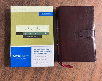 Sealed* NIV 1984 Compact Reference Bible - Black Premium Bonded Leather ...