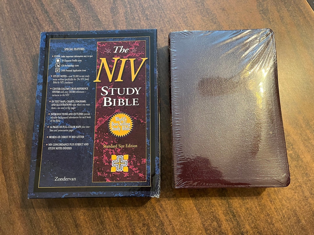 Sealed* NIV 1984 Study Bible - Burgundy Bonded Leather - Out of Print ...