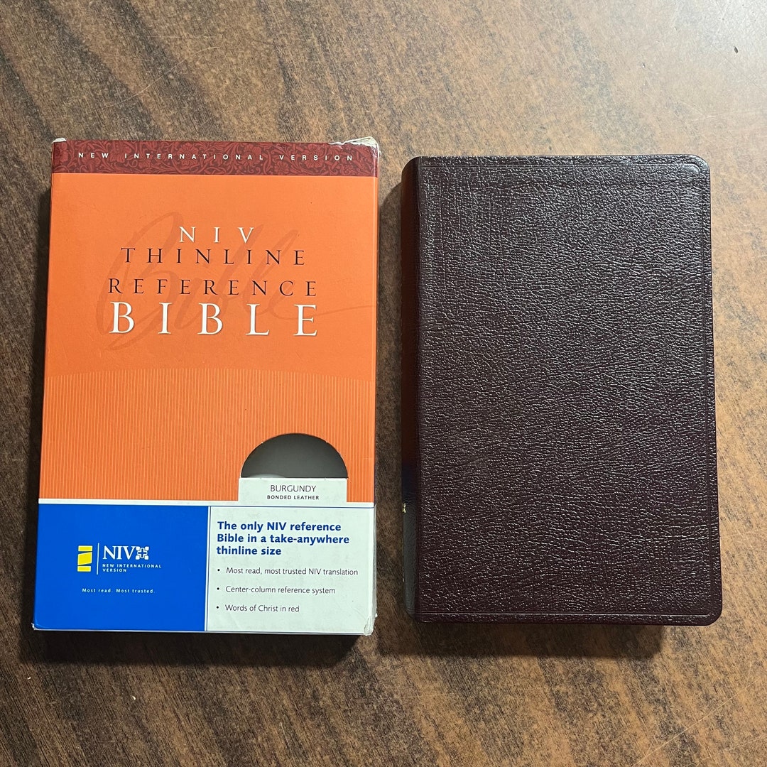 NIV 1984 Thinline Reference Bible - Burgundy Bonded Leather - Out of ...