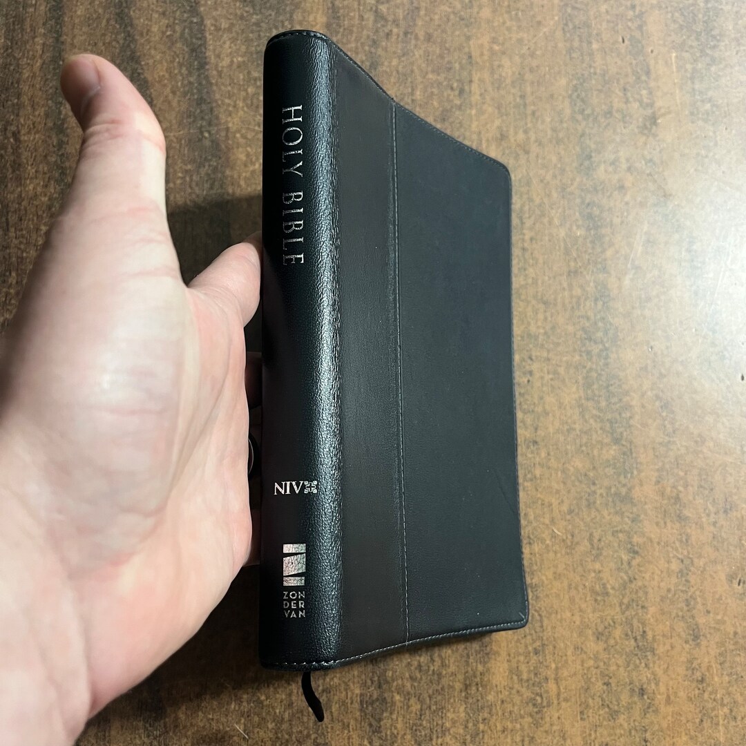 NIV 1984 Thinline Bible - Ebony Black Renaissance Genuine Leather - Out ...