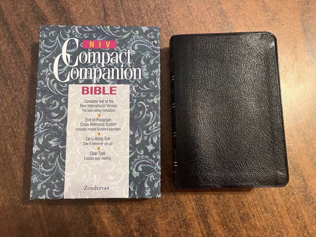 NIV 1984 Compact Companion Bible - Black Bonded Leather - Out of Print ...