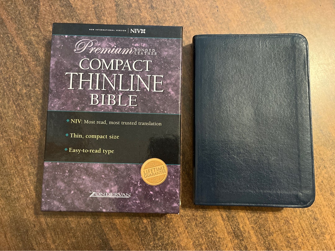 NIV 1984 Compact Thinline Bible - Navy Bonded Leather -out of Print NIV ...