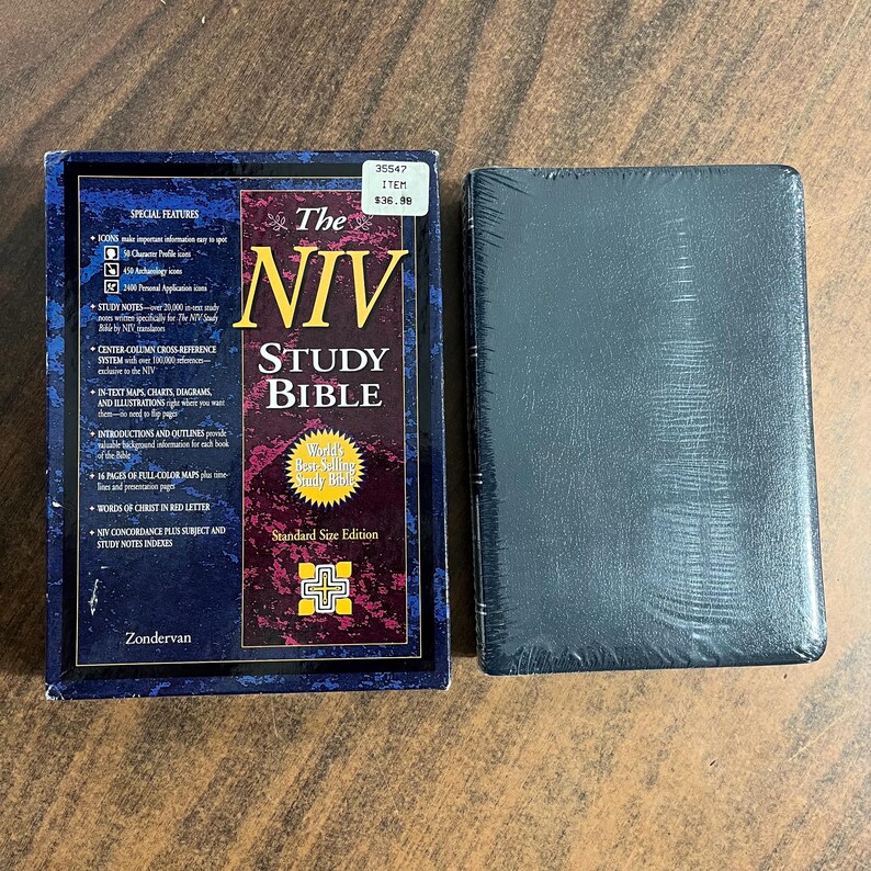 Sealed* NIV 1984 Study Bible - Navy Bonded Leather - Out of Print NIV ...
