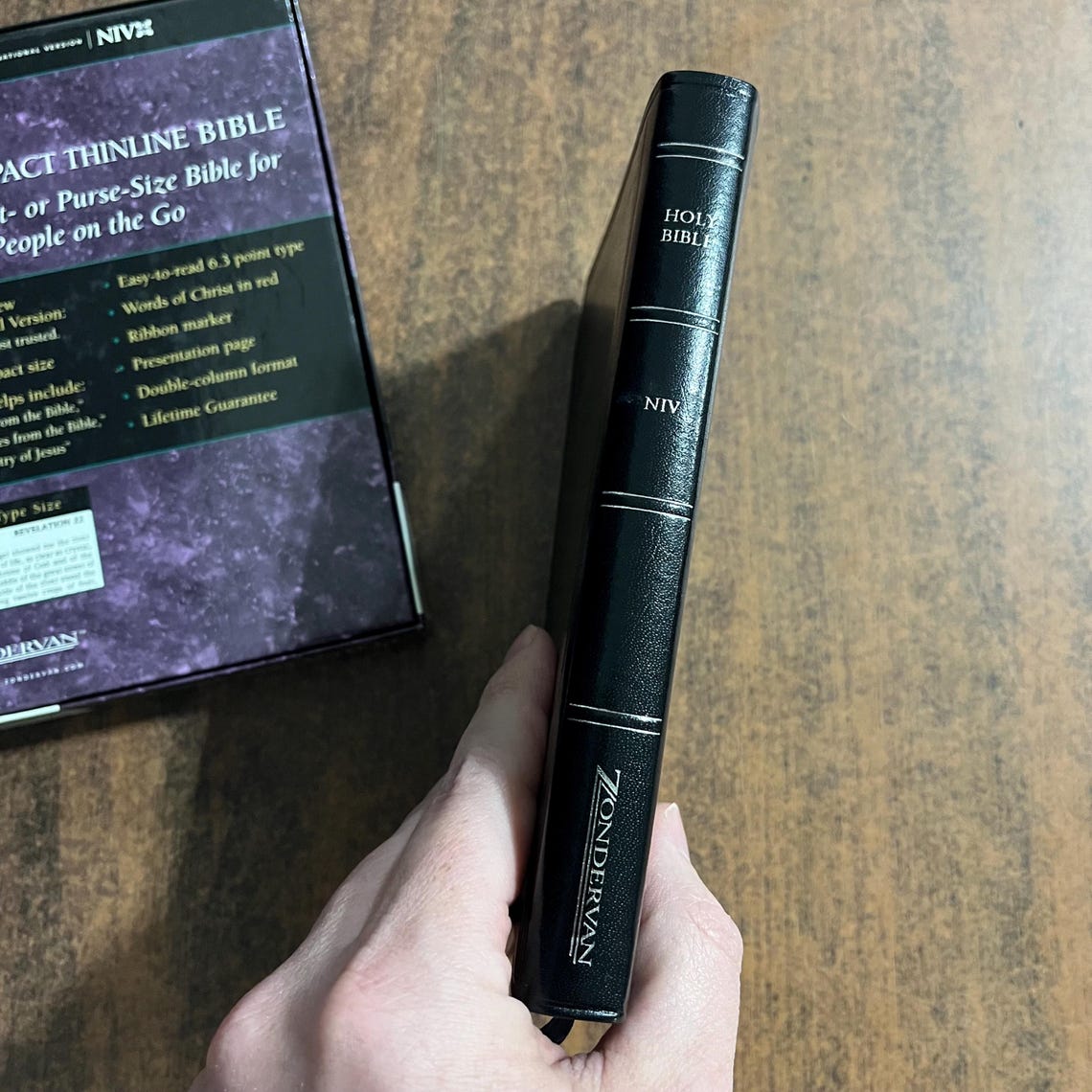 NIV 1984 Compact Thinline Bible - Black Bonded Leather -out of Print ...