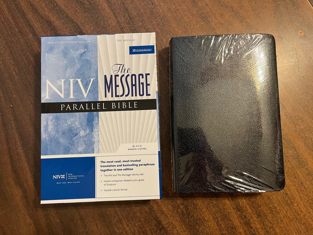 NIV 1984 / the Message Parallel Bible - Black Bonded Leather - Out of ...