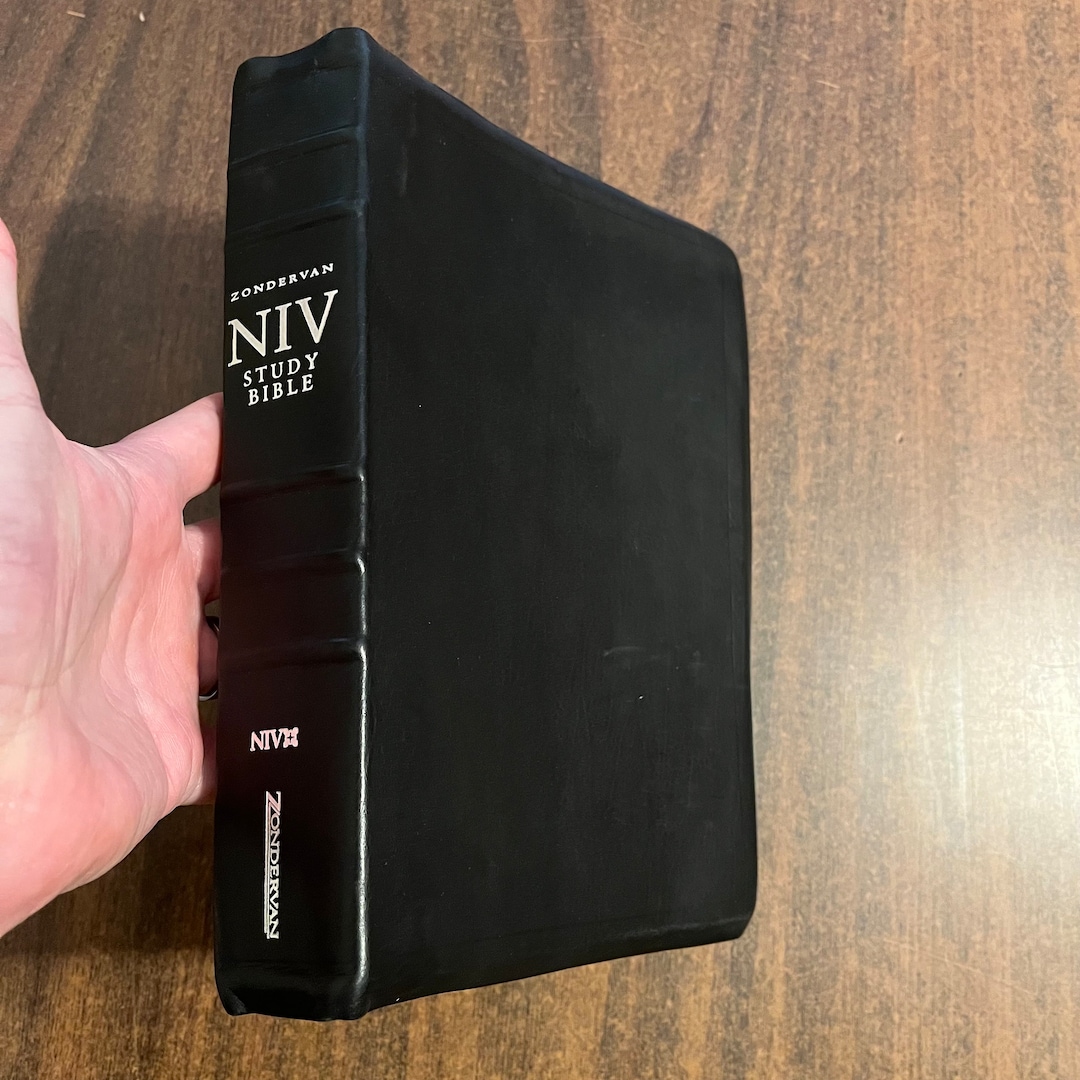NIV 1984 Study Bible - Black Calfskin Genuine Leather - Out of Print ...
