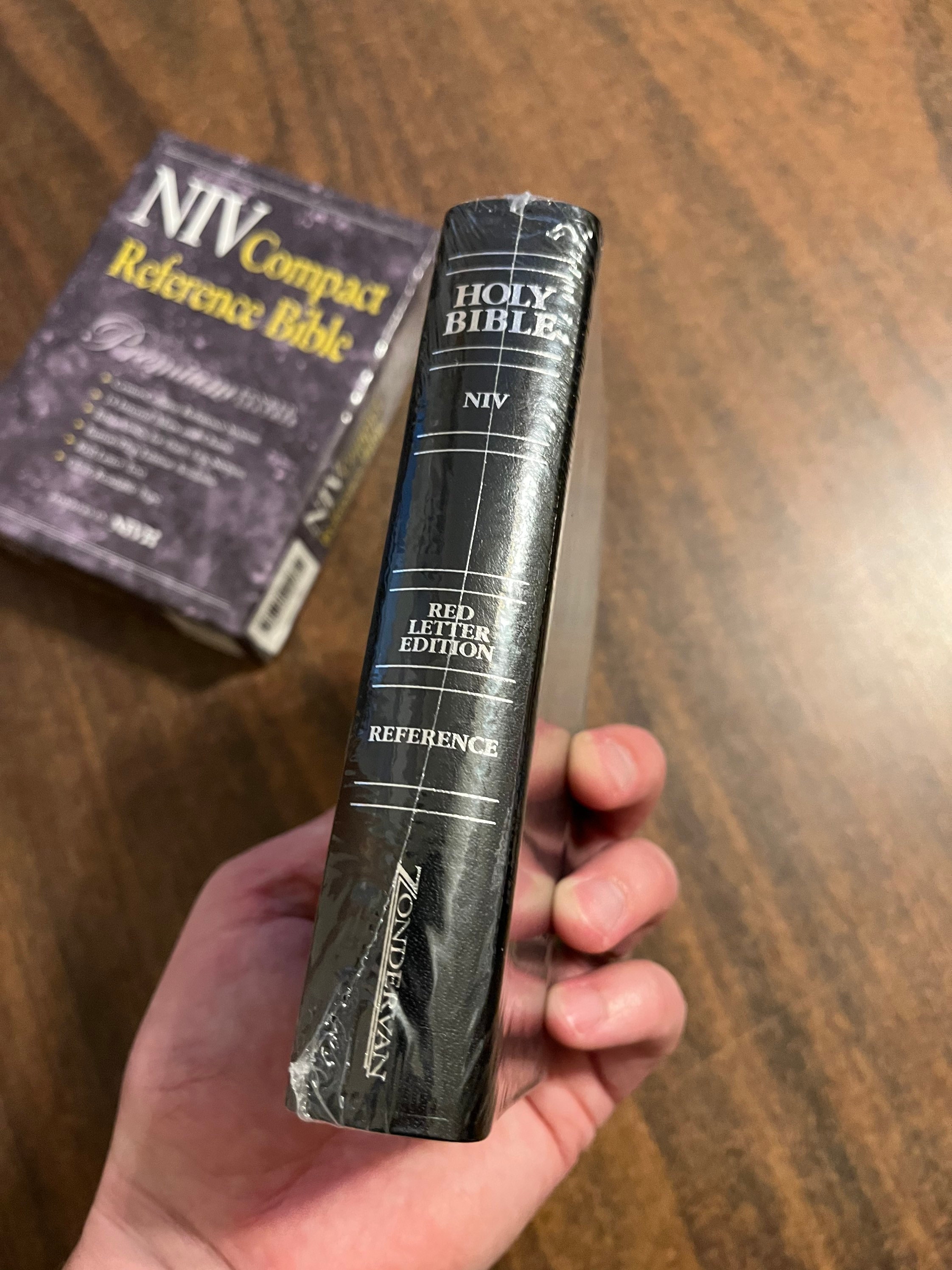Sealed* NIV 1984 Compact Reference Bible - Black Premium Bonded Leather ...