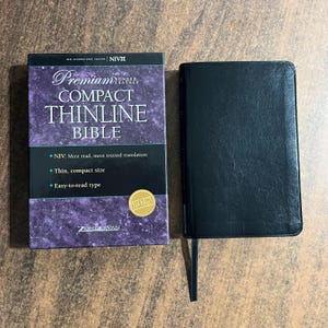 NIV 1984 Compact Thinline Bible - Black Bonded Leather -out of Print ...