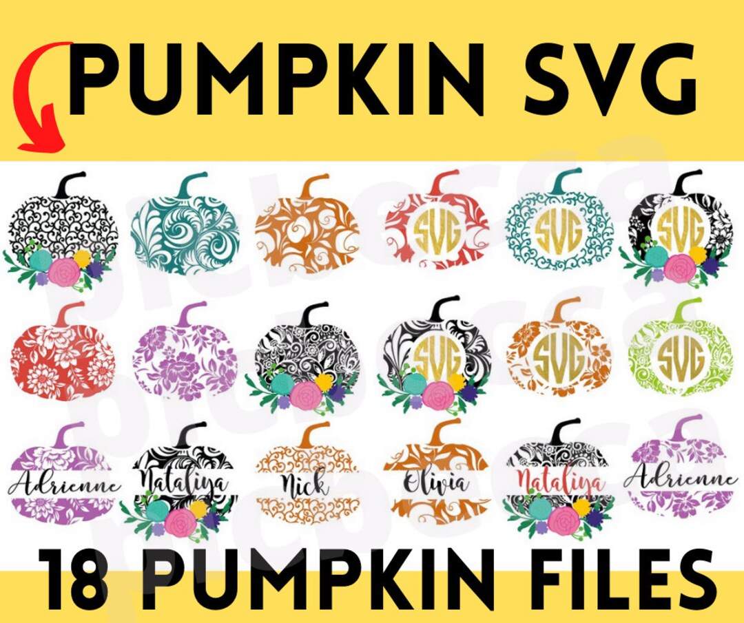 Pumpkin Monogram SVG Bundle Split Pumpkin Monogram SVG - Etsy