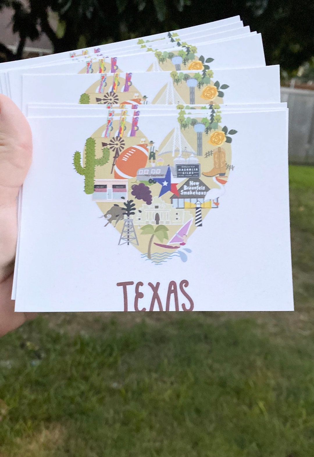 Texas State Post Card 20-pack Texas Note Cards Texas - Etsy